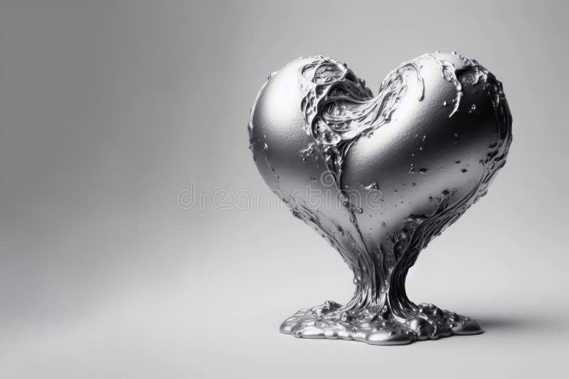 A Heart Made of Molten Metal, Symbolizing Passion. Space for Text ...