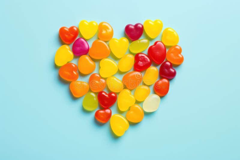 Heart Made of Multi-colored Jelly Candies. Generative AI Stock Image ...