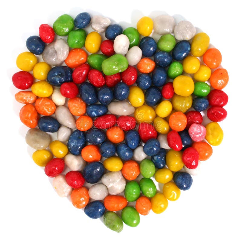 Heart Made of Multi-coloured Sweets with Raisin 1 Stock Image - Image ...
