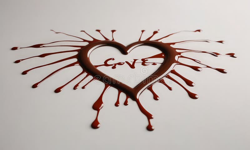 Heart Made Out Chocolate Dripping from the Top Stock Illustration ...