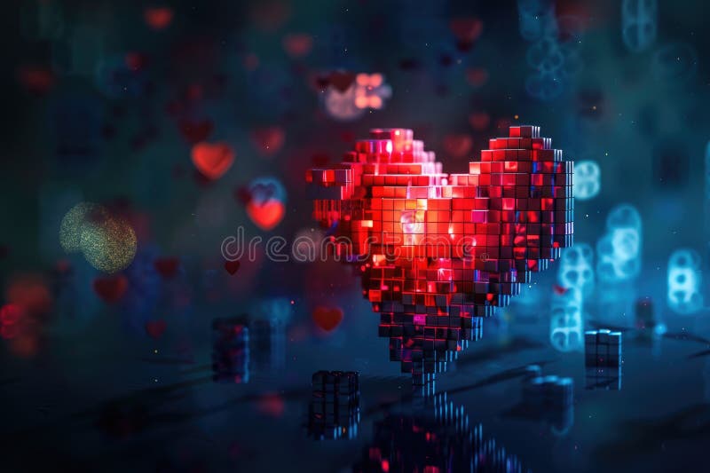 A Heart Made Out of Cubes on a Table. Perfect for Love and ...