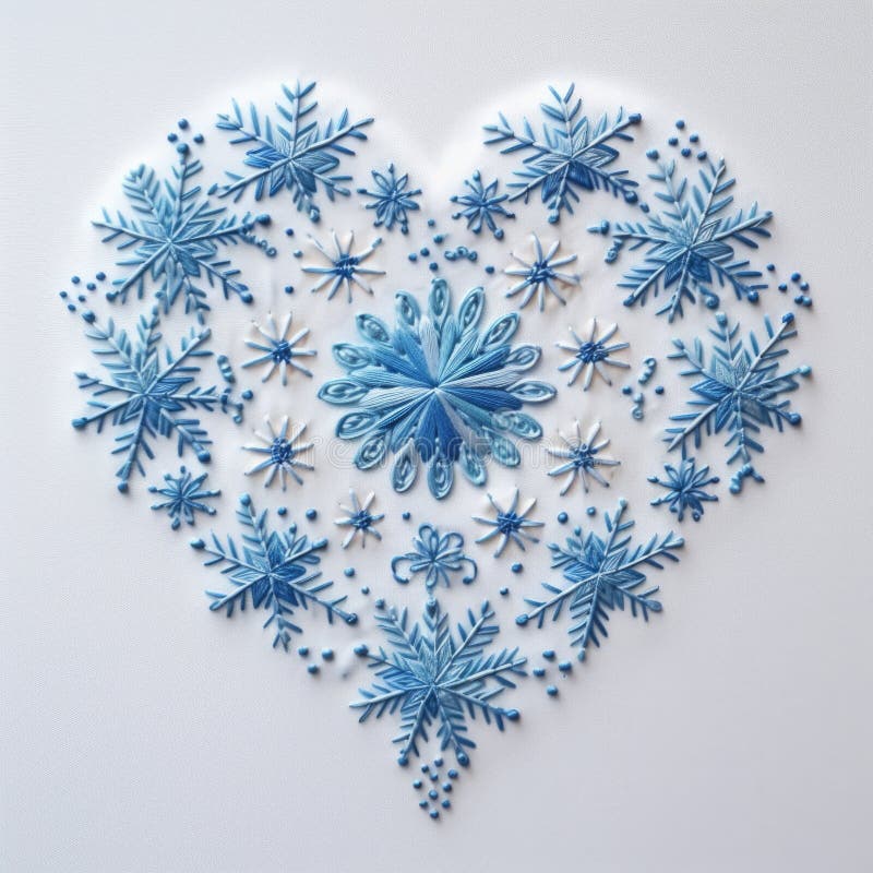 A Heart Made Out of Paper Snowflakes Stock Illustration - Illustration ...