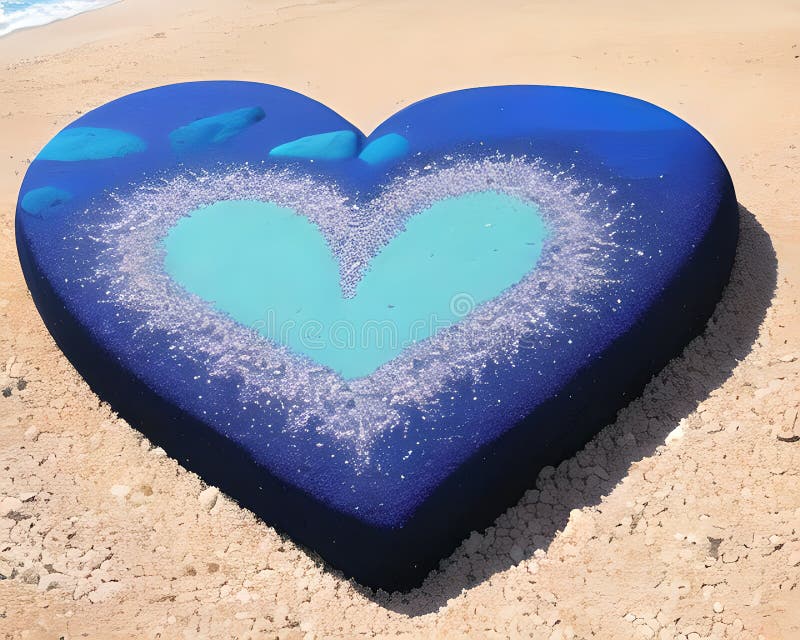Heart Made Out of Rocks on a Beach by AI Generated Stock Photo - Image ...