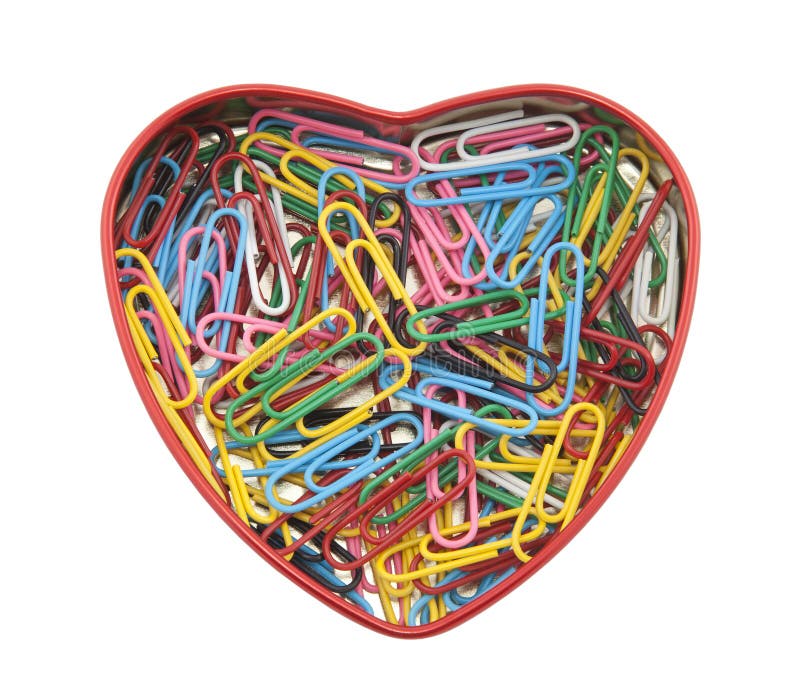 Heart made of paper clips stock image. Image of accessory - 21661433