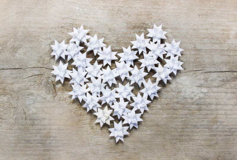 Heart made of paper stars stock image. Image of grey - 38590063