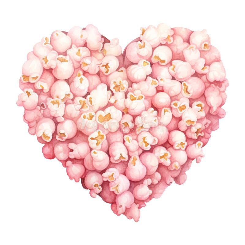 Heart made of pink popcorn stock photo. Illustration of edible - 302518618