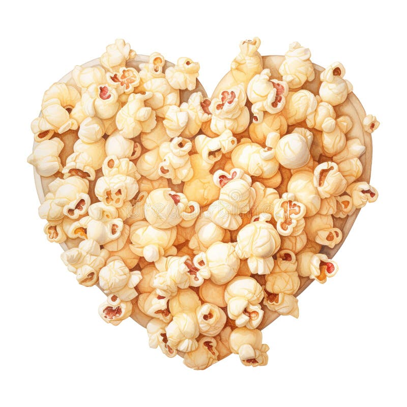 Heart made of popcorn stock image. Illustration of festive - 304017597