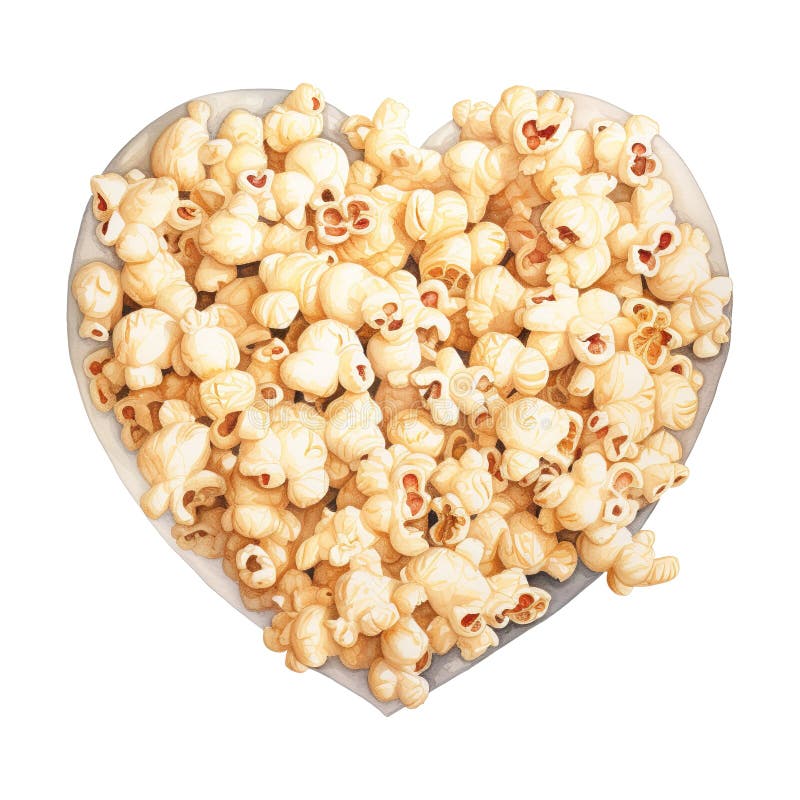 Heart made of popcorn stock photo. Illustration of festive - 304017598