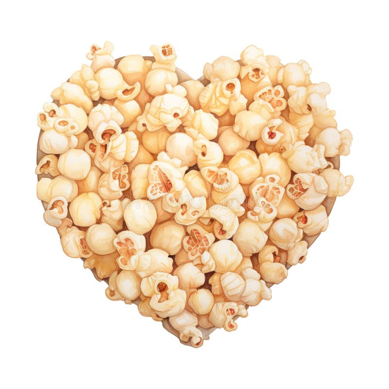 Heart made of popcorn stock image. Image of buttery - 304017599
