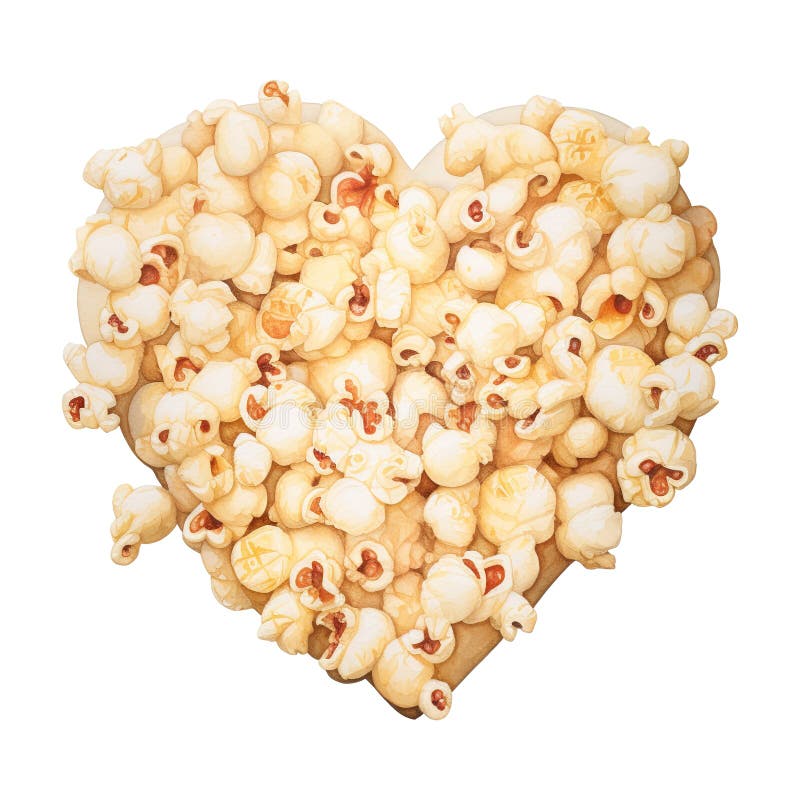 Heart made of popcorn stock image. Illustration of edible - 304000255