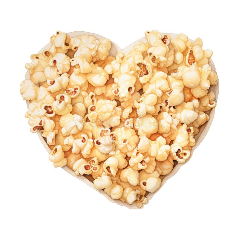 Heart made of popcorn stock image. Illustration of treat - 304031303