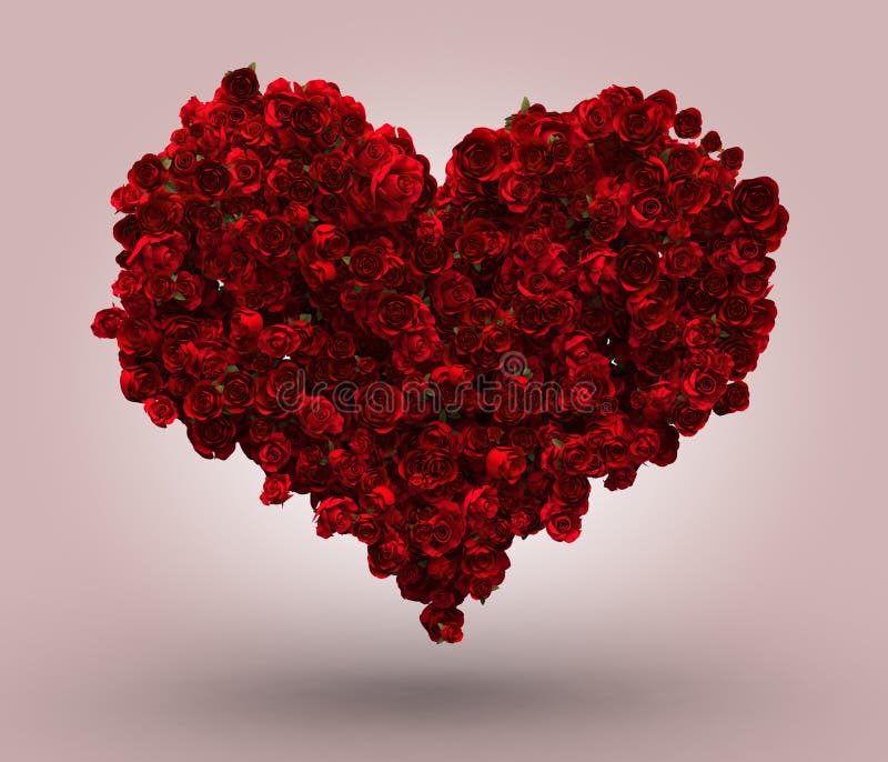 Beautiful Red Roses in Heart Shape Stock Vector - Illustration of color ...