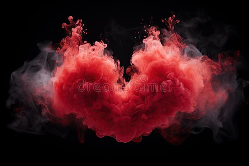 Heart Made of Red Smoke. Love Concept. Generative AI Stock Illustration ...
