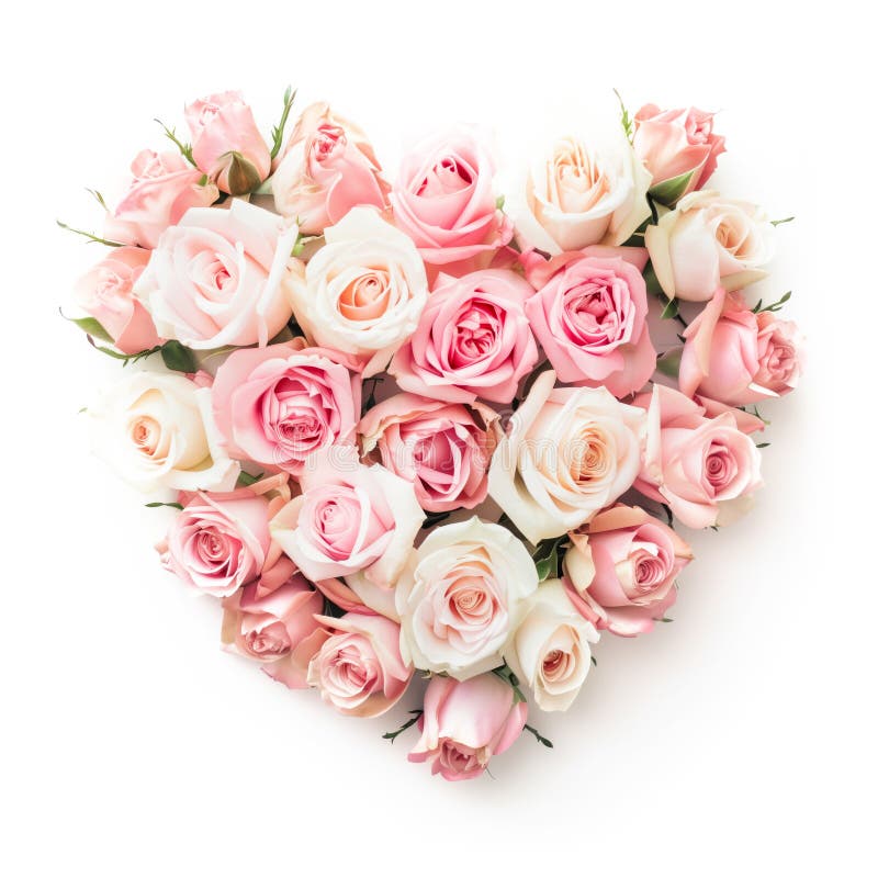 Heart Made of Roses Isolated Stock Illustration - Illustration of ...