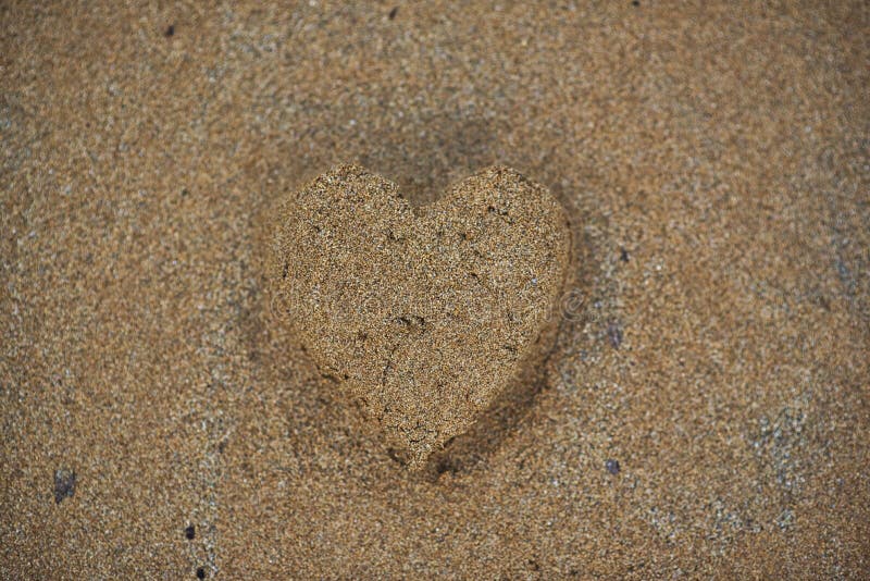 Heart made of sand stock photo. Image of valentine, love - 126822482