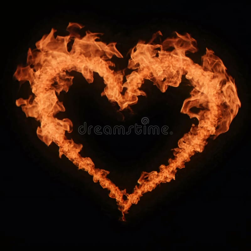 Heart Made of Red Smoke and Fire Stock Illustration - Illustration of ...