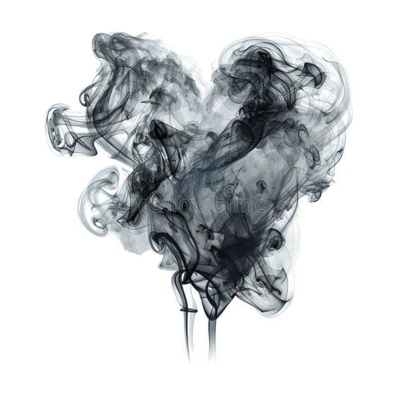 Heart Made with Smoke on Transparent Background - Ai Generated Stock ...
