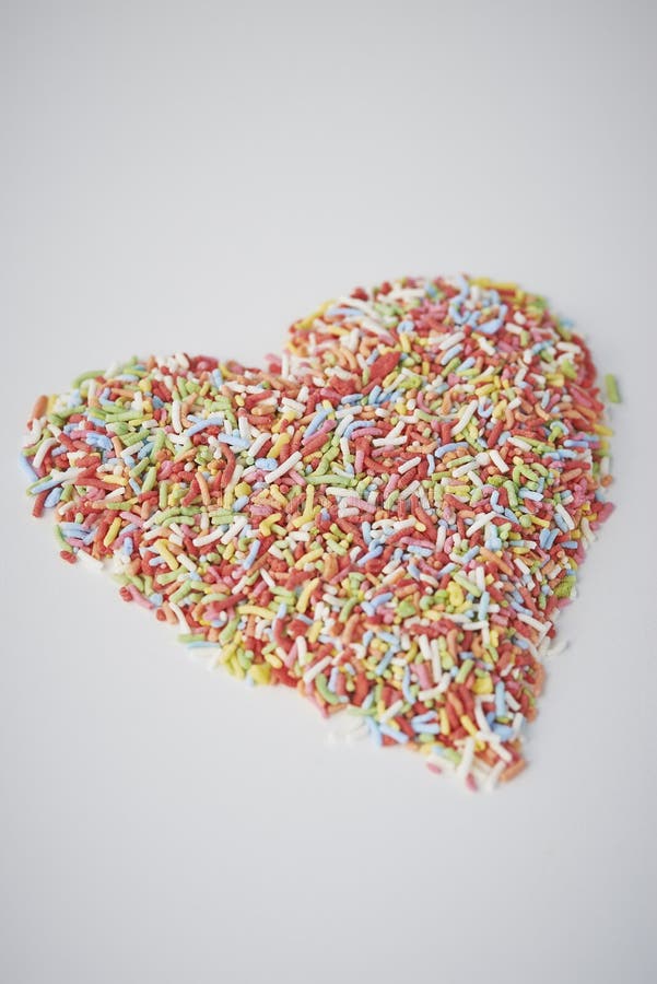 Heart Made of Sprinkles on White Background Stock Photo - Image of love ...