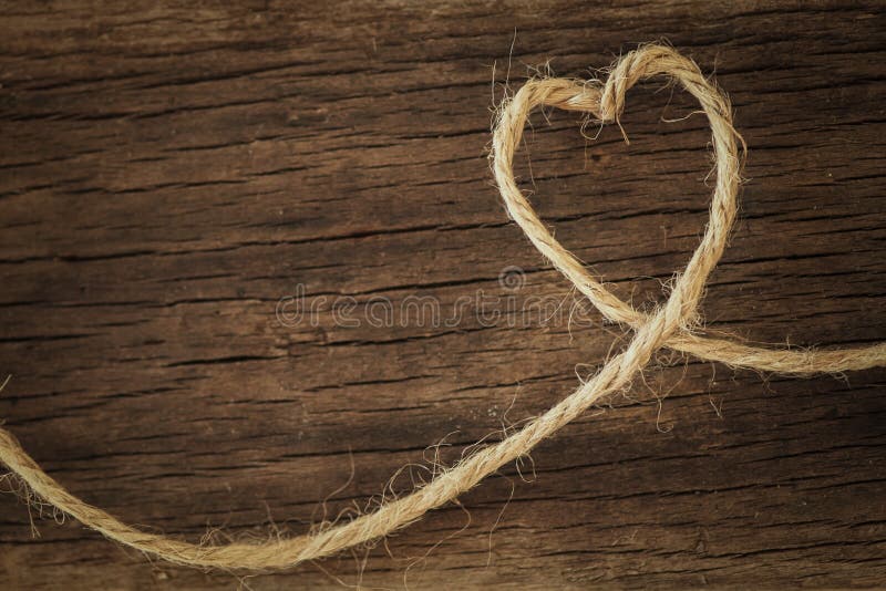 Heart Made from String on Natural Background Stock Image - Image of ...