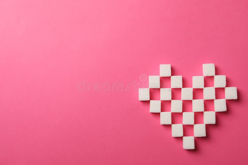 Heart Made of Sugar Cubes on Background, Top View Stock Photo - Image ...