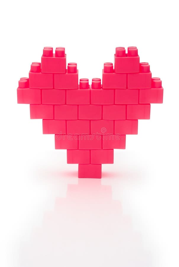 Heart Symbol Made of Toy Bricks Stock Image - Image of brick, childhood ...