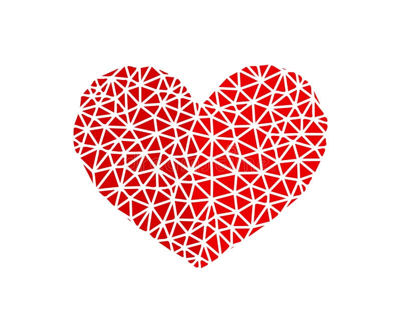 Heart Made of Triangles. Low Poly Stock Vector - Illustration of ...