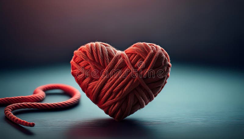 Heart Made of Twisted Ropes, Separated on a White Background ...