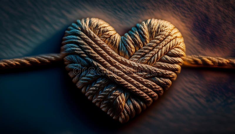 Heart Made of Twisted Ropes, Separated on a White Background ...