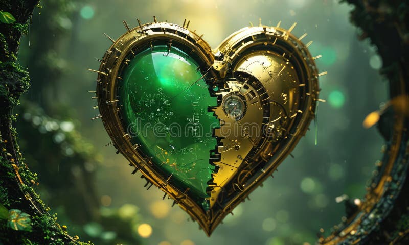 A Heart Made of Two Green Hearts is Shown with a Piece Missing from it ...
