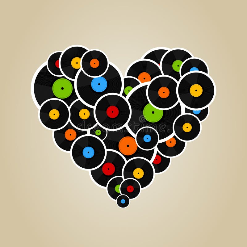 Vinyl record heart stock vector. Illustration of disc - 28792067
