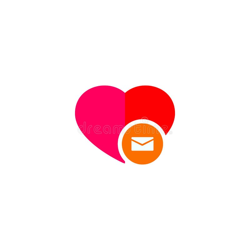 Heart Mail Icon on White Background Stock Vector - Illustration of ...