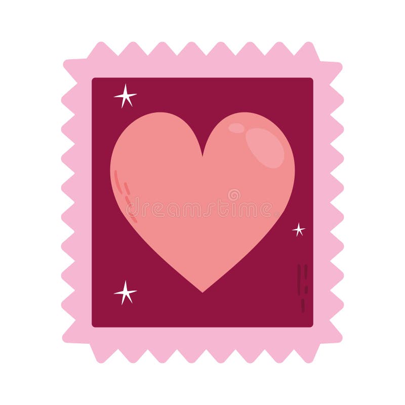 With Heart Mail Bag Character on Table Front Stock Vector ...