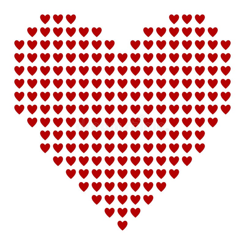Heart with many hearts stock illustration. Illustration of symbol ...