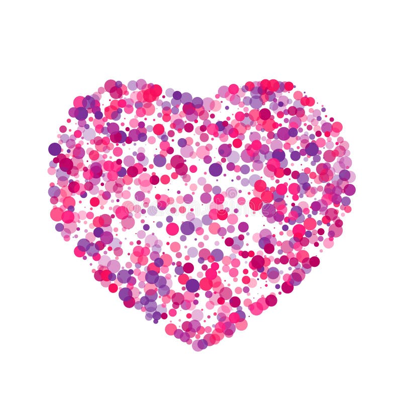 Heart of Many Red and Purple Translucent Circles Stock Illustration ...