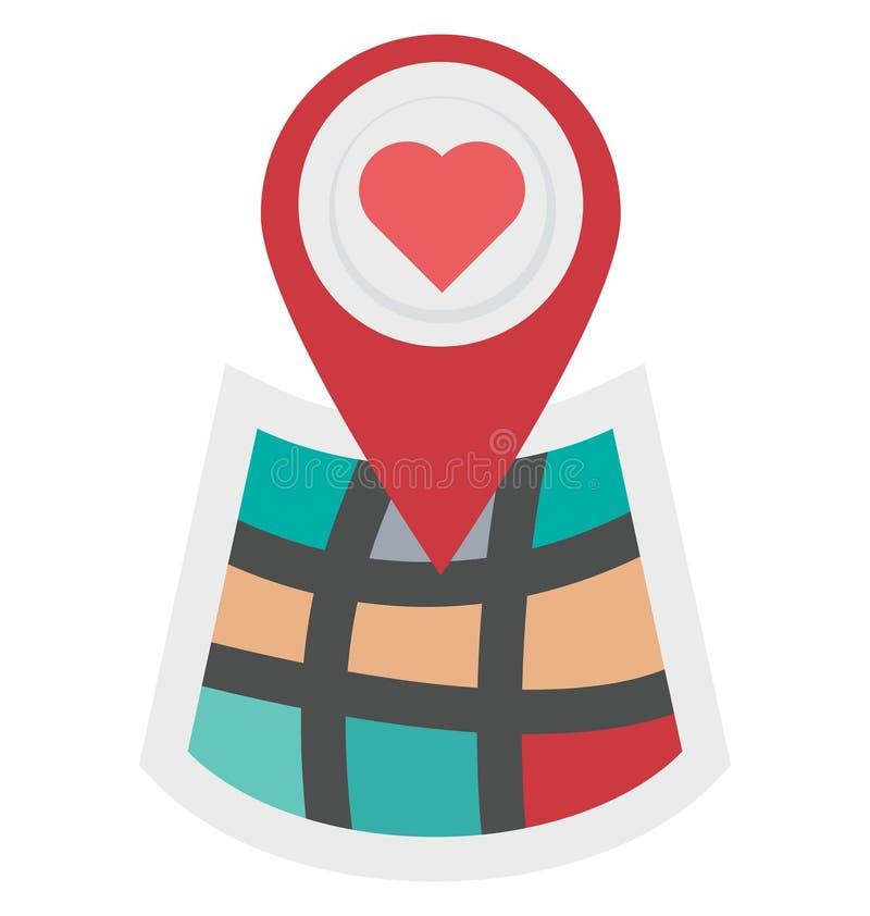 Heart, Map Pin Vector Icon Editable Stock Vector - Illustration of ...