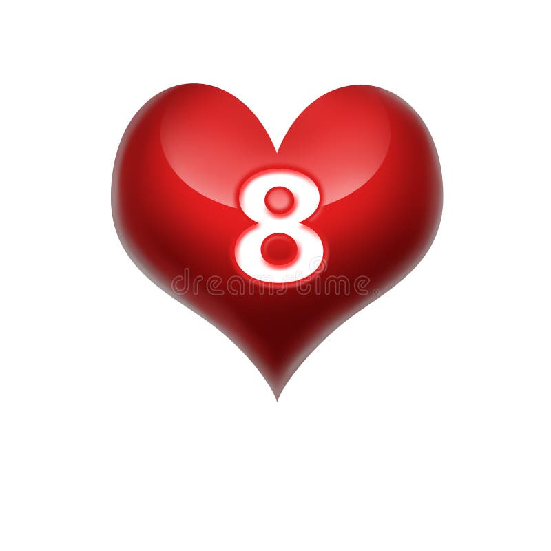 Heart 8 march stock illustration. Illustration of postacard - 66854229
