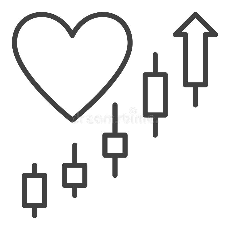 Heart with Market Chart Patterns Vector Economic Insights Colored Icon ...