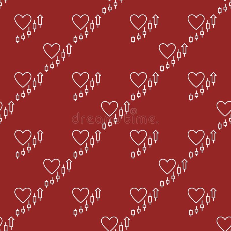 Heart with Market Chart Patterns Vector Economic Insights Colored ...