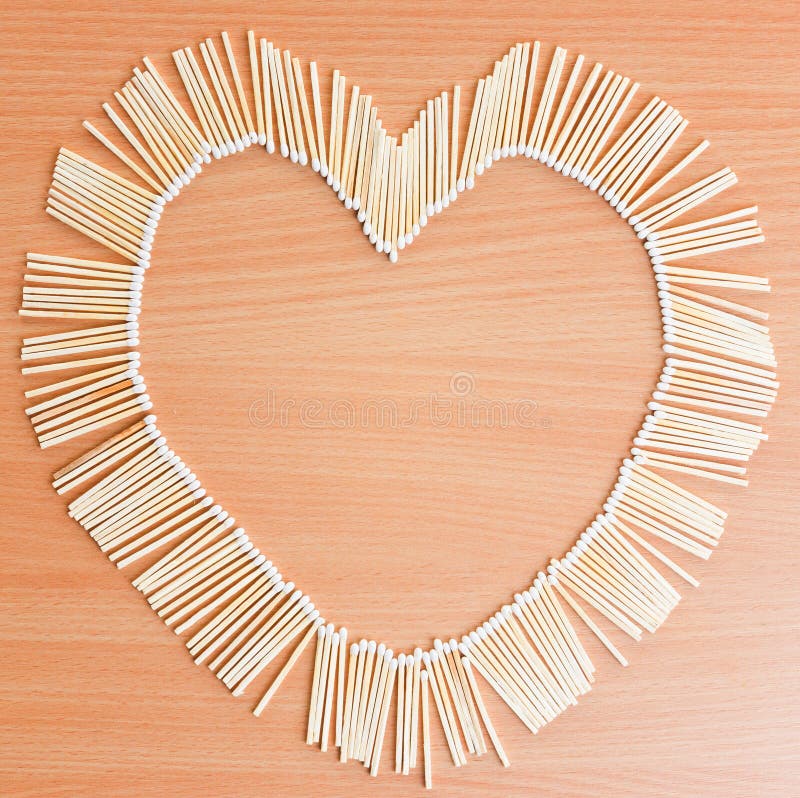 Heart of matches stock image. Image of love, lighting - 33570547