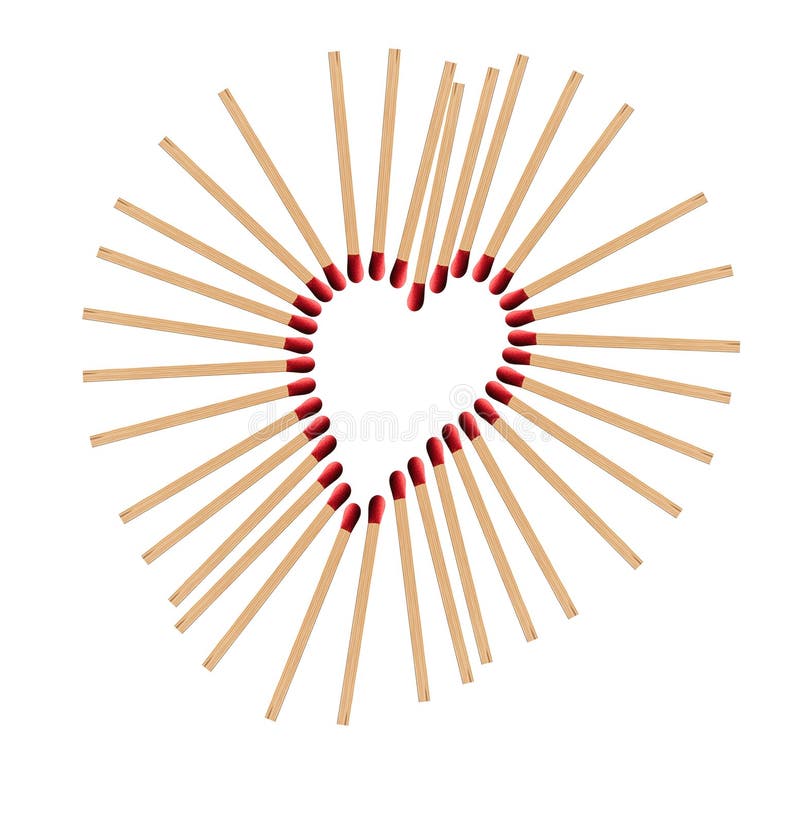 Heart from matchsticks stock image. Image of decorative - 75789133