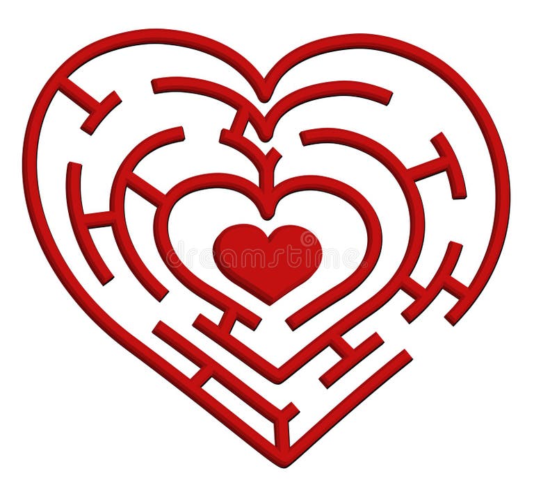 Heart Shape Maze Stock Illustrations – 800 Heart Shape Maze Stock ...