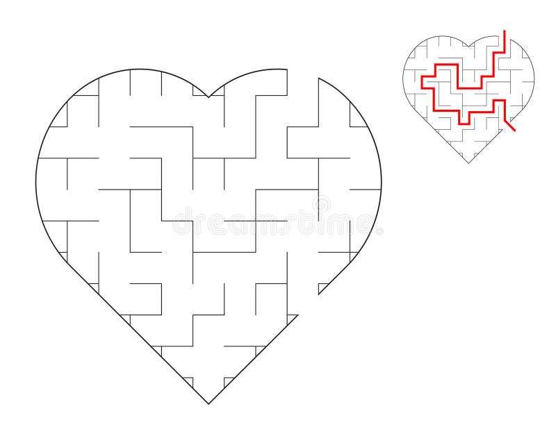 Heart Maze, a Puzzle Game with Mazes. a Maze Game. a Maze with Answers ...