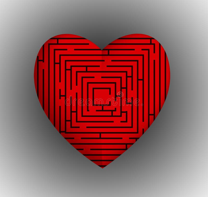 Heart Maze stock illustration. Illustration of marry - 34678373