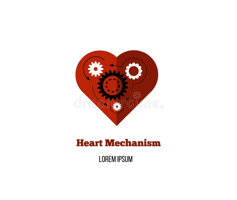 Heart Mechanism with Gear stock vector. Illustration of diagram - 285541504