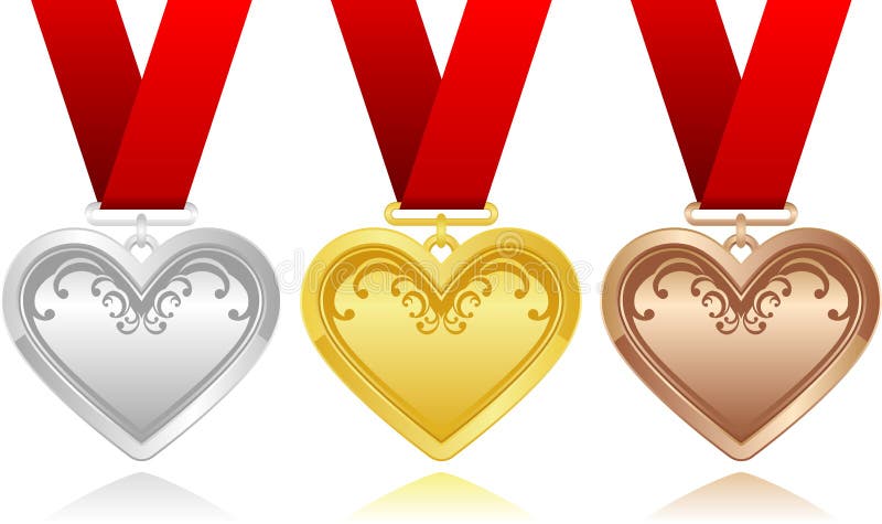 Heart medals stock vector. Illustration of reflection - 30817401