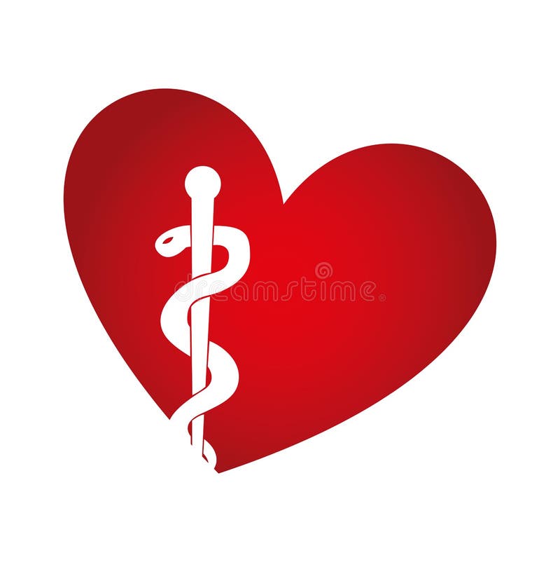 Heart with medical symbol stock vector. Illustration of cardiovascular ...