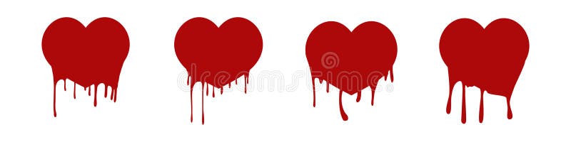 Heart Melt Red Drip Vector Shape. Stock Vector - Illustration of icon ...