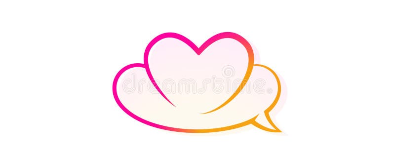 Heart in Message Cloud or Chat Bubble Icon for Open Talk or Love ...