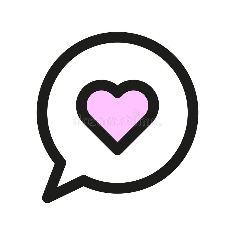 Heart Message Icon. Love Chat Symbol. Communication with Heart. Vector ...