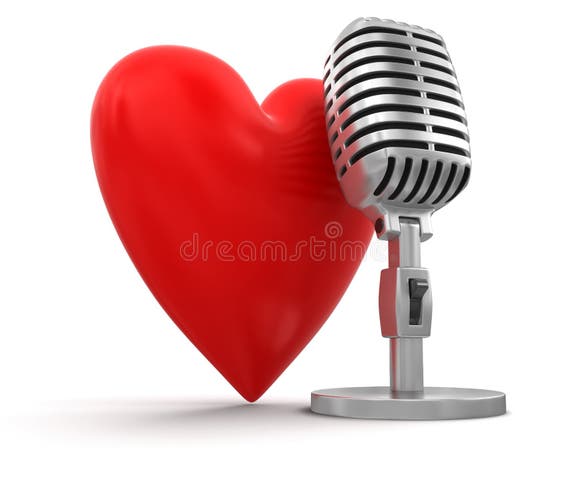 Heart with Microphone (clipping Path Included) Stock Illustration ...